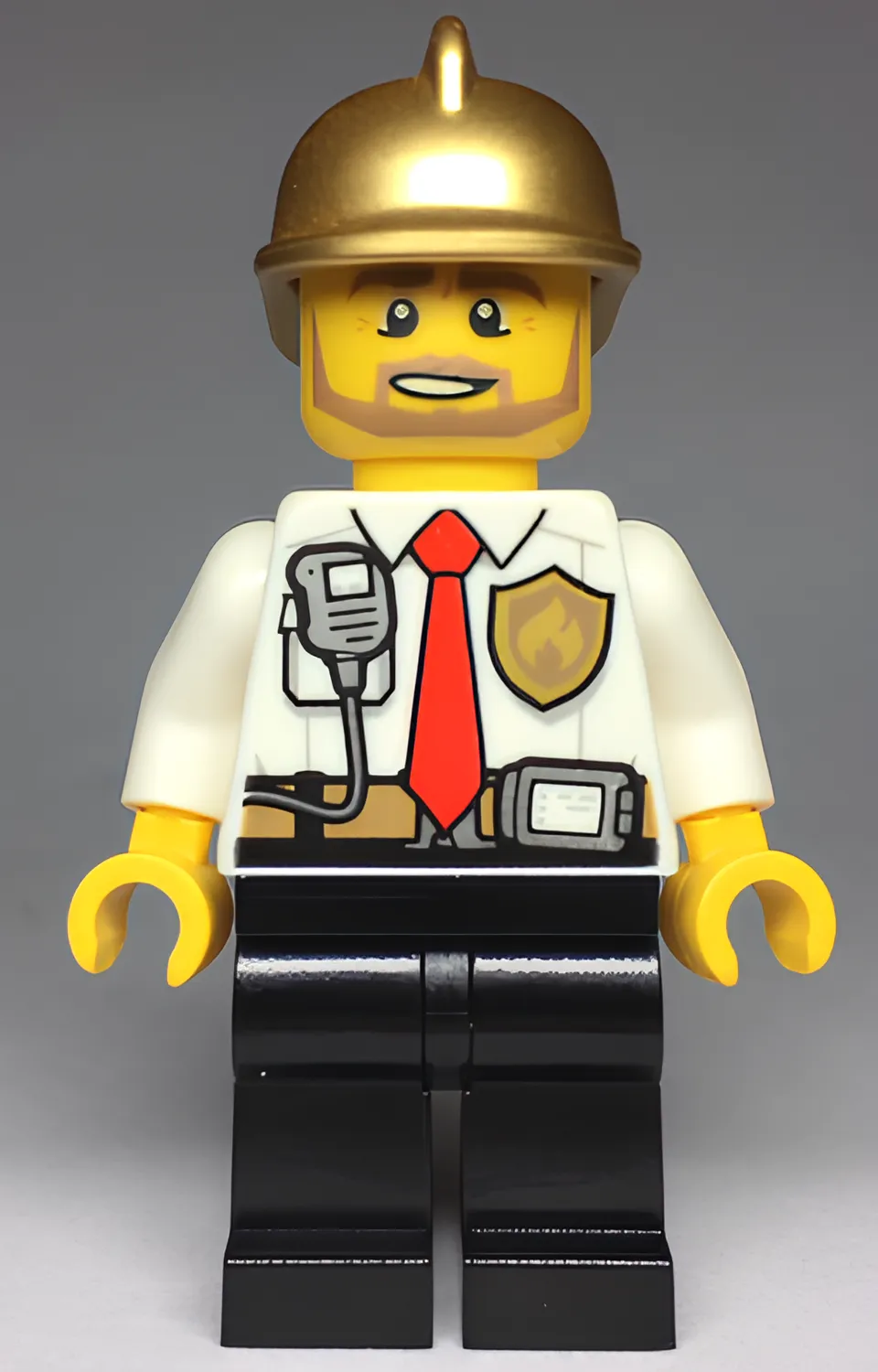 Минифигурка Lego Fire - White Shirt with Tie and Belt and Radio, Black ...