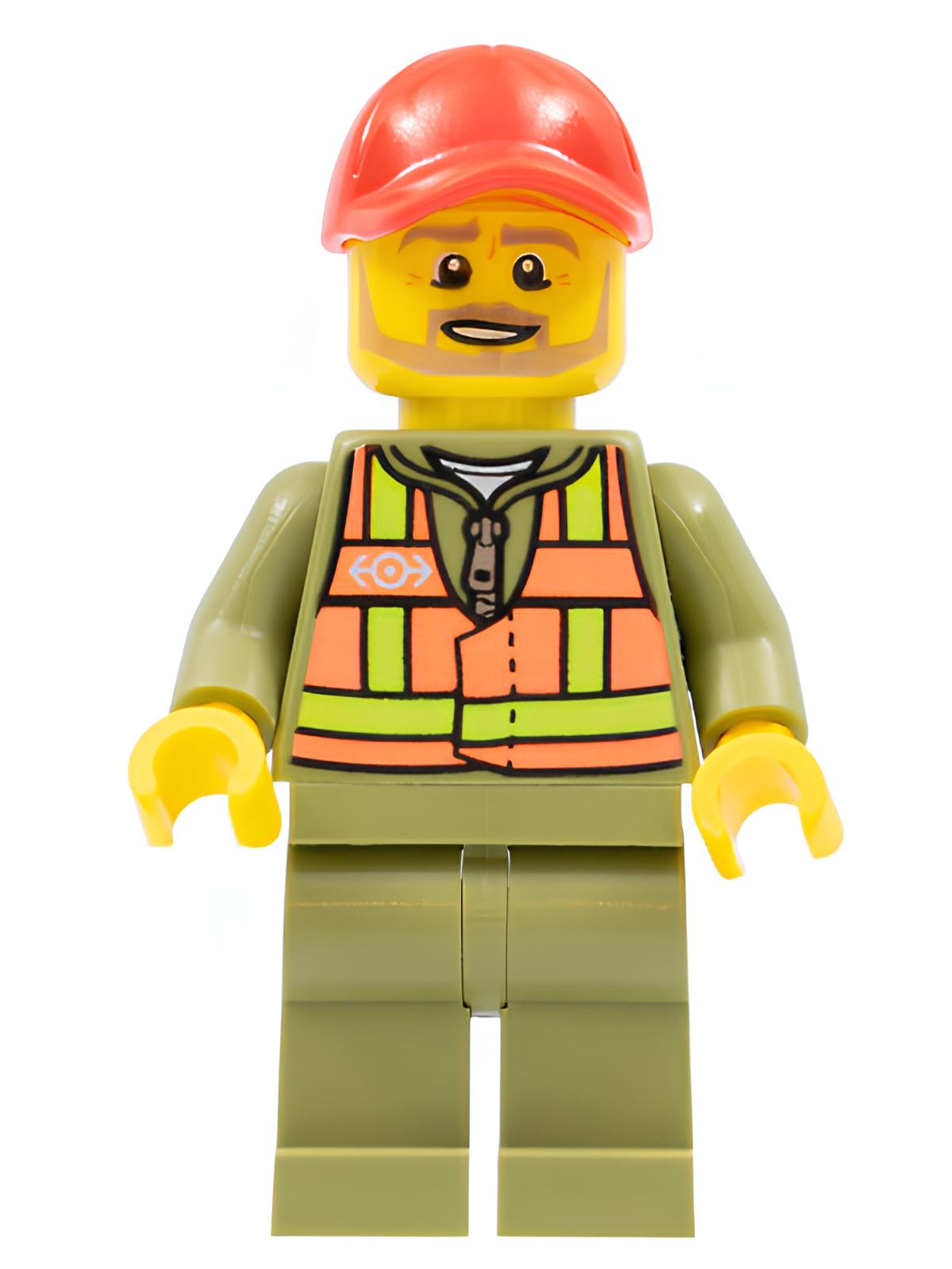 Минифигурка Lego Train Driver - Orange Safety Vest with Lime Straps ...